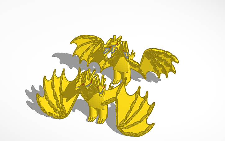 3D design Ghidorah 3d print toy | Tinkercad