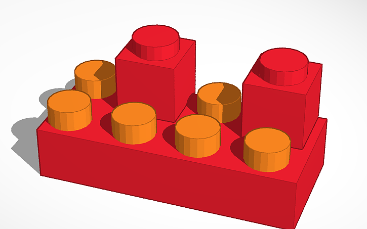3D design LEGO COLOR ROJO | Tinkercad