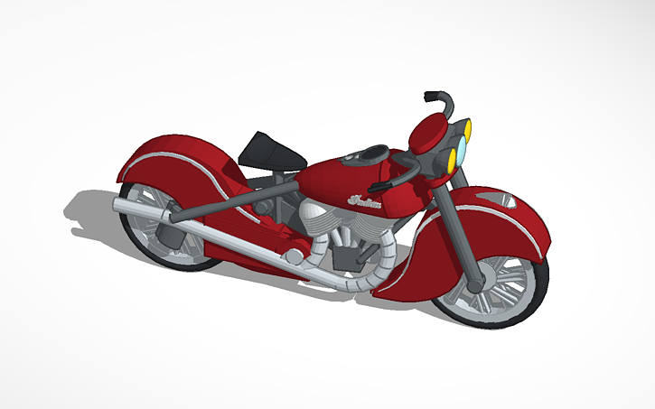 3D design 50's Indian Chief Motorcycle - Tinkercad