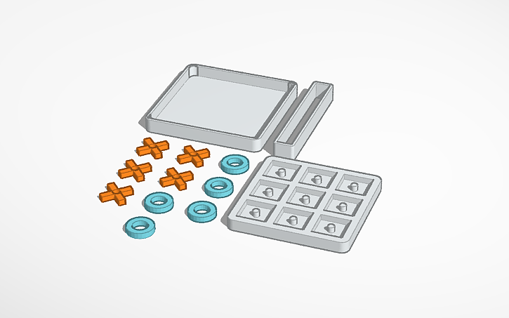 3D design tic tac toe - Tinkercad
