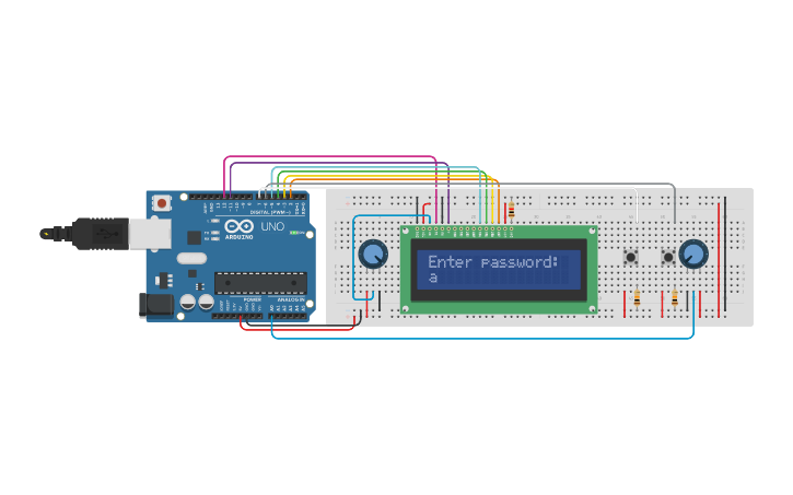 Circuit design E5 - InterfacingTheLCD (Scenario 3 Initial) - Pastrana | Tinkercad