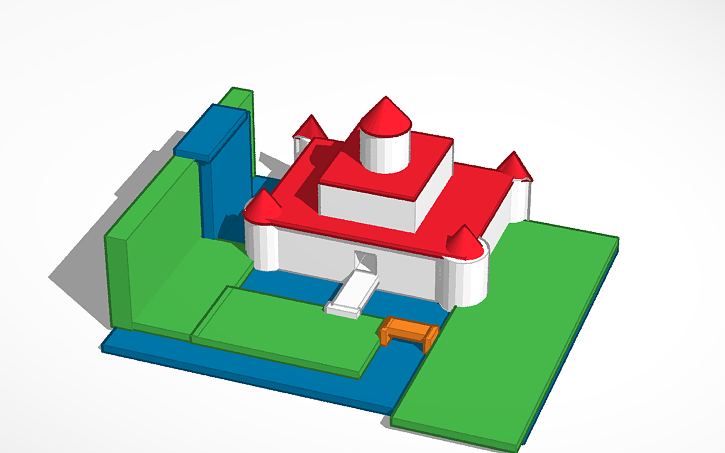 3D design super mario 64 peaches castle - Tinkercad