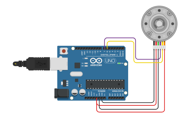 Circuit design 9 DC Motor With Encoder - Tinkercad