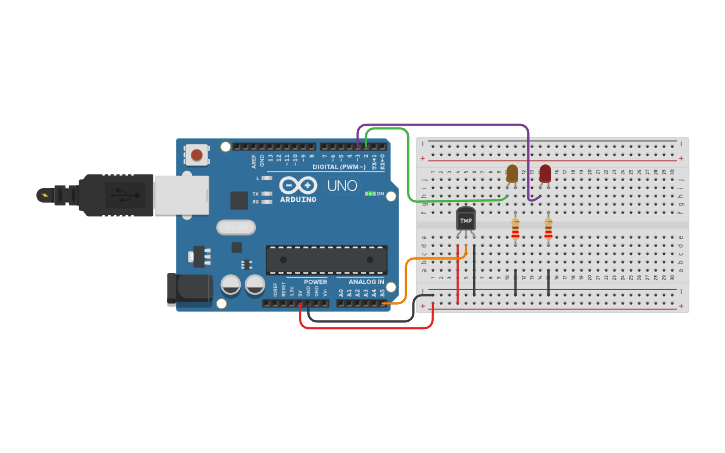 Circuit Design Sensor De Temperatura Tinkercad