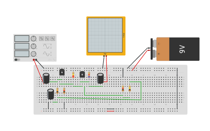 Circuit design Audio Amplifier - Tinkercad