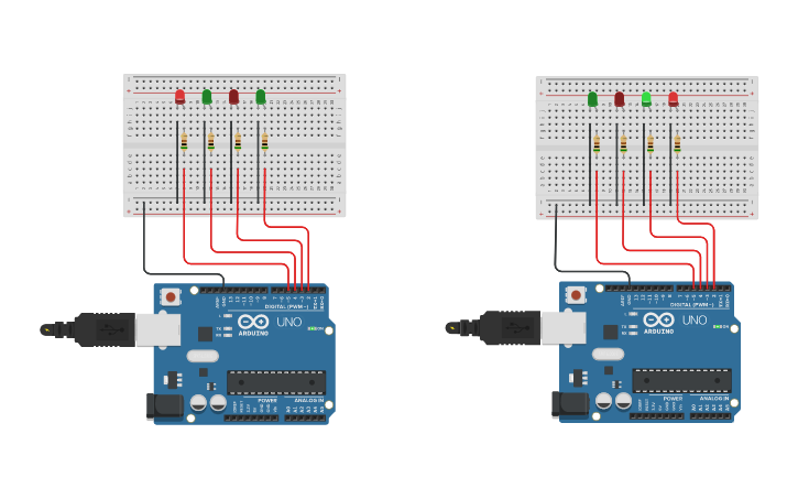 Circuit design Arduino ไฟสลับกระพริบ | Tinkercad
