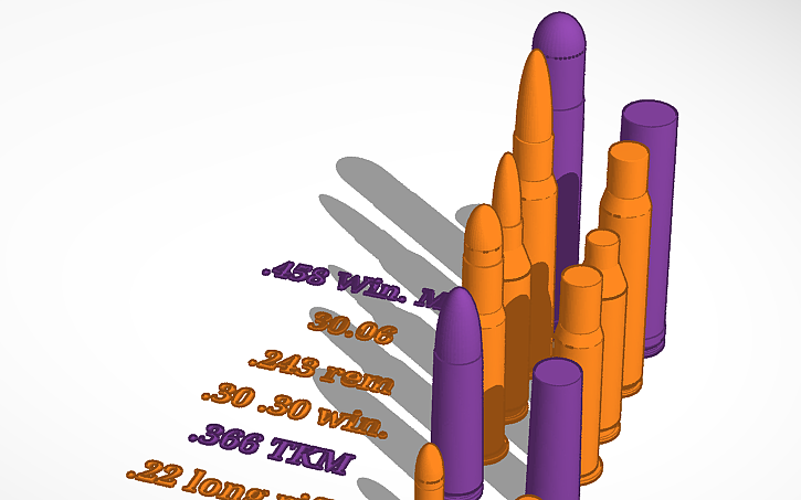 3D design hunting rifle cartridges | Tinkercad
