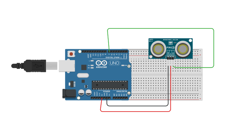Circuit Design Ultrasonic Sensor Arduino Code Implementation Tinkercad