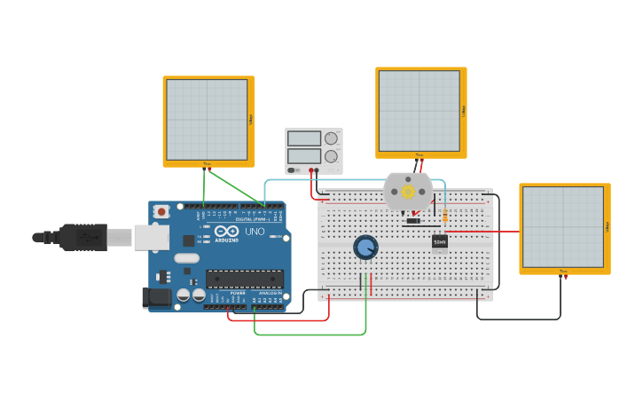 Circuit design Ejercicio 2 Examen Microcontroladores - Tinkercad