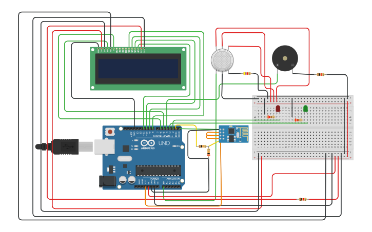 Circuit design Projeto Sistemas Embarcados - Tinkercad