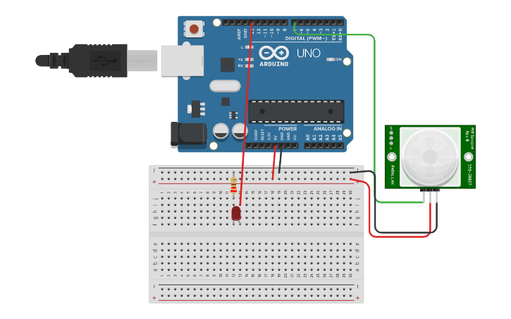 Circuit design Aprendiendo con el sensor - Tinkercad
