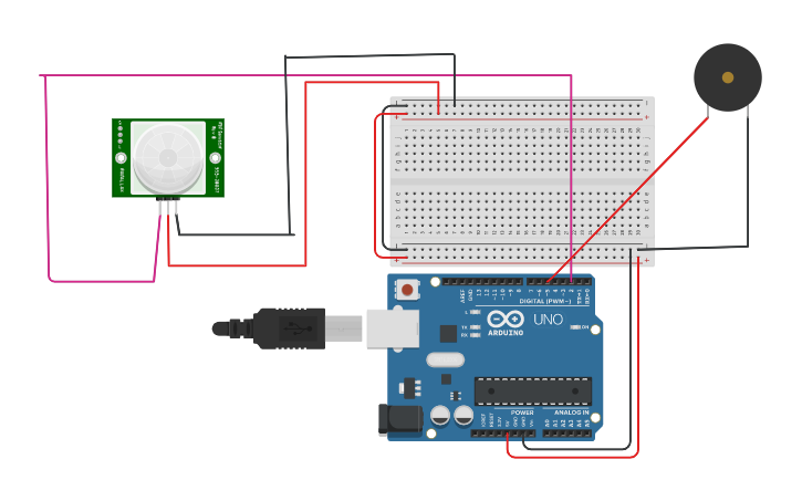 Circuit design alarma | Tinkercad
