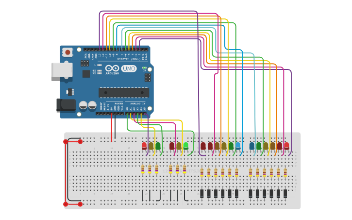 Circuit Design Feux Routier Tinkercad