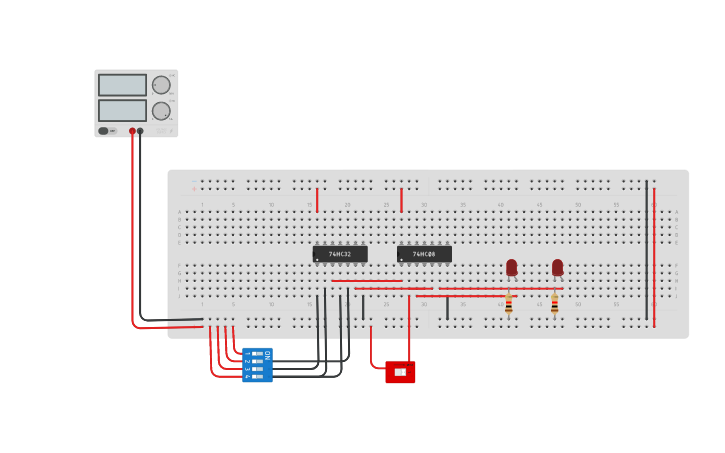 Circuit design 106119001 - 4x2 Encoder Using OR Gate - Tinkercad