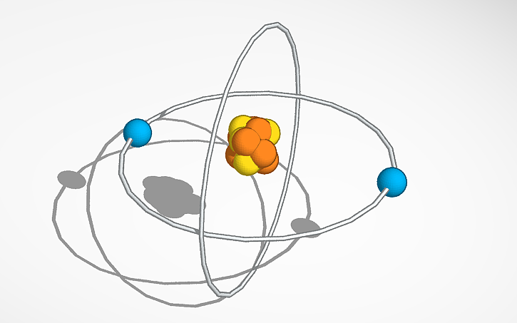 3D design Oxygen Atomic Model - Tinkercad
