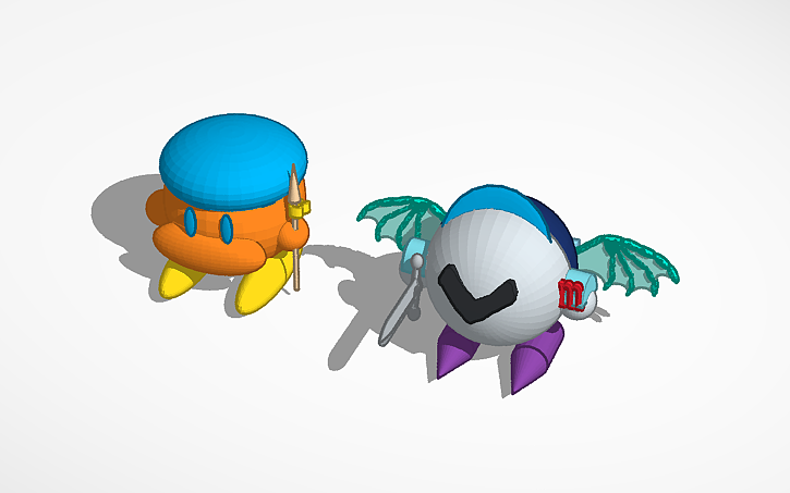 3D design Bandana waddle dee and Meta knight - Tinkercad