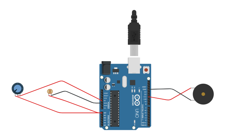 Circuit Design Ldr Buzzer Tinkercad 