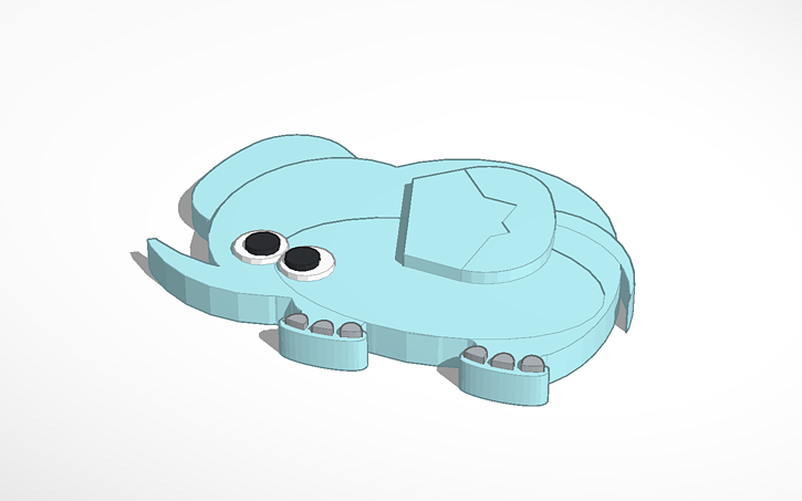 3D design cute elephant | Tinkercad