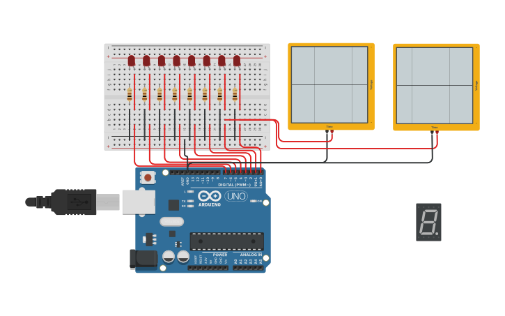 Circuit design Ejercicio2 TimersInterrupciones | Tinkercad