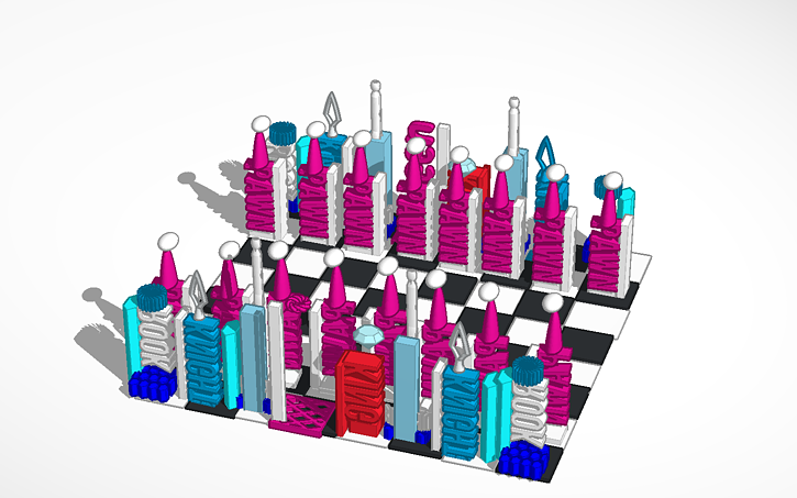 3D design Chess board - Tinkercad