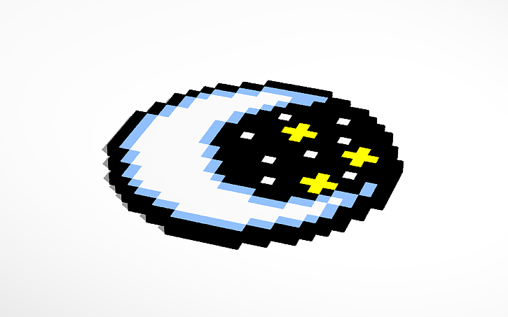 3D design 8-Bit Moon - Tinkercad