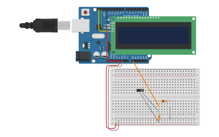 Circuit design Voltage Sensor - Tinkercad