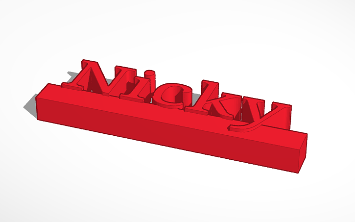 3D design nicky sign | Tinkercad