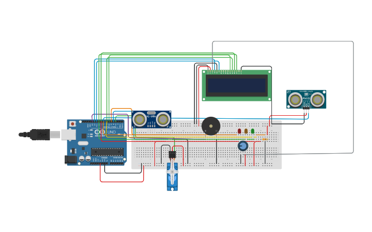 Circuit design smart dustbin - Tinkercad