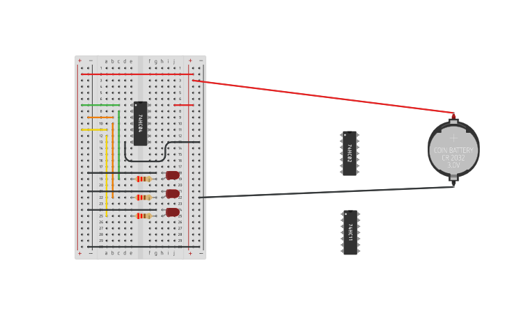 Circuit design 74HC04 NOT | Tinkercad