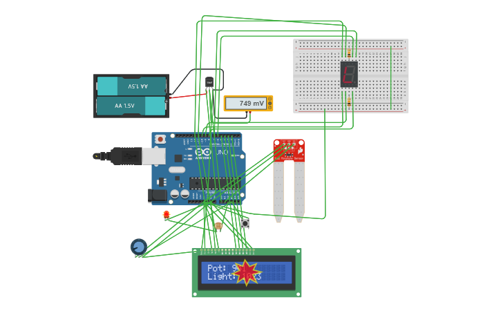 Circuit design Ardunio Sensor Project - Tinkercad