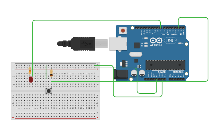 Circuit design push - Tinkercad