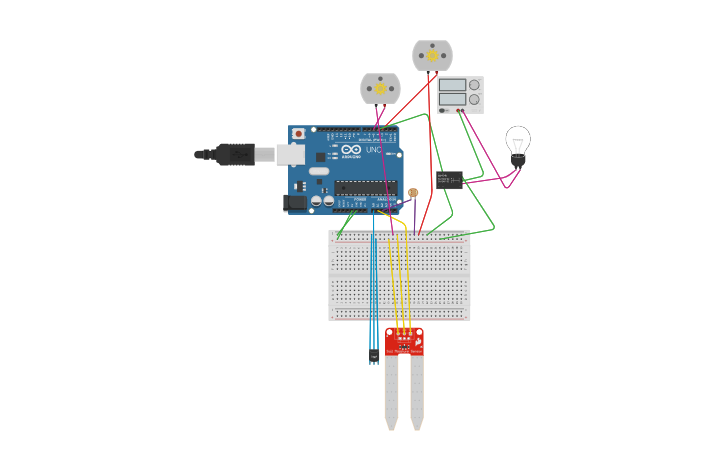 Circuit design Automated Greenhouse - Tinkercad