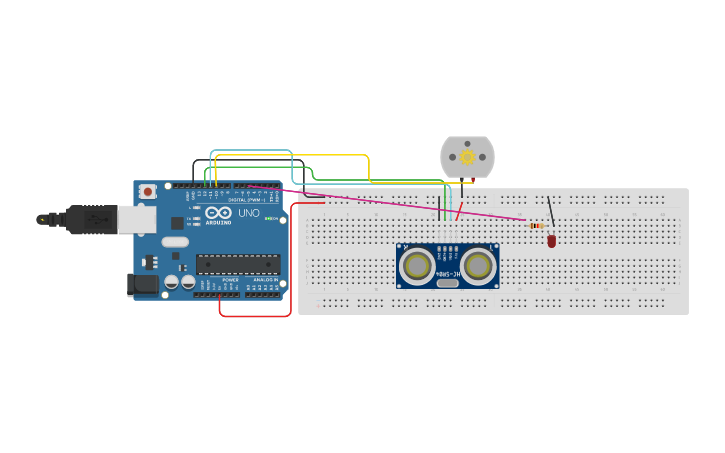 Circuit Design Arduino Con Motor Radar Y Led188c Tinkercad 4647