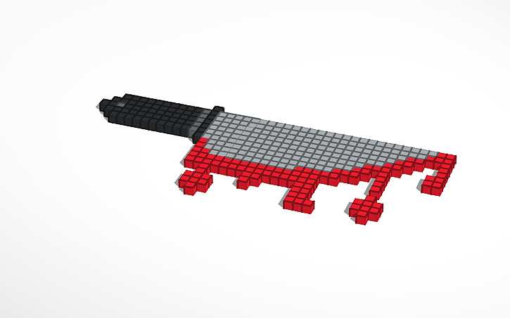 3D design Bloody Knife Pixel Art - Tinkercad