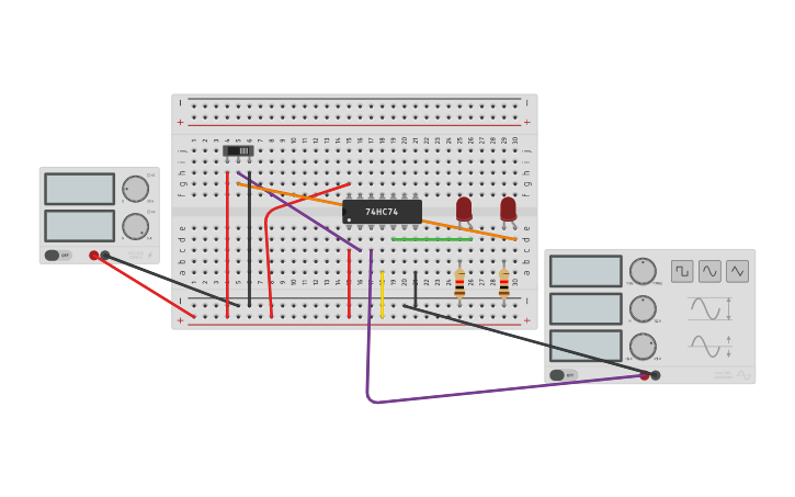 Circuit design fli flp D - Tinkercad