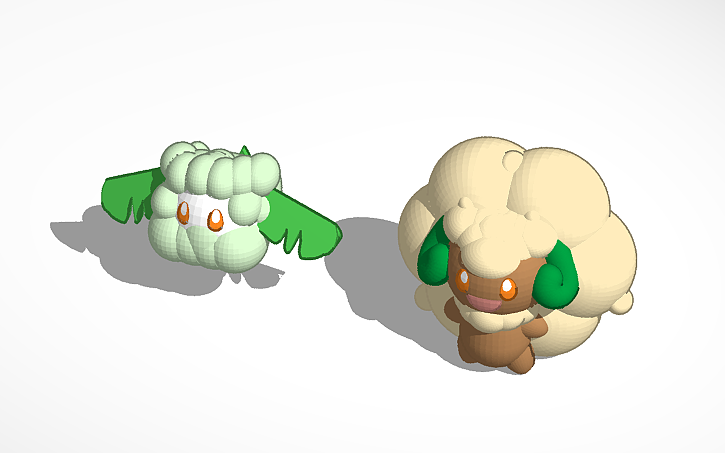 3D design Cottonee and Whimsicott - Tinkercad