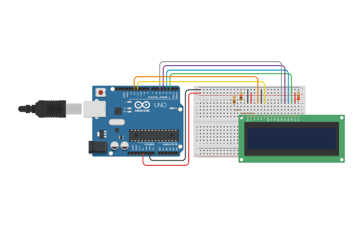 Circuit design Display LCD | Tinkercad
