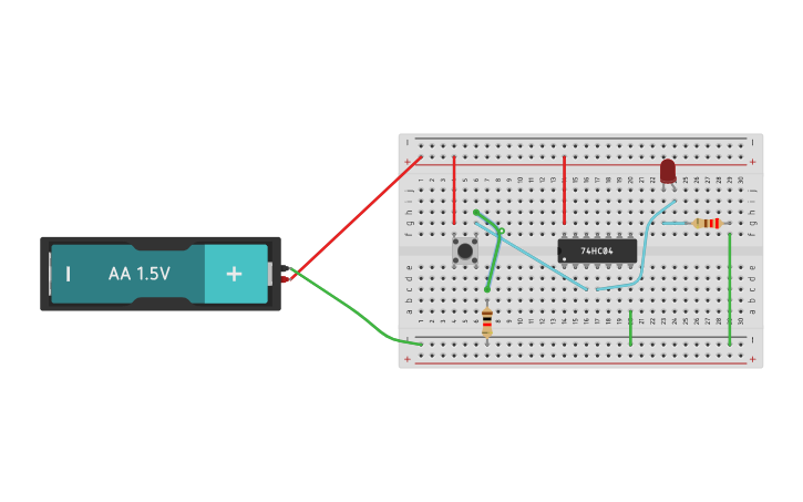 Circuit design 1) Circuito NOT | Tinkercad