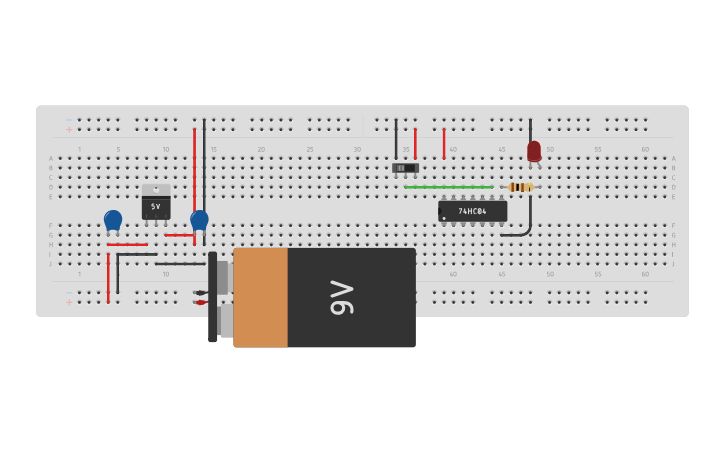 Circuit design Circuito integrado 74HC04 - Tinkercad