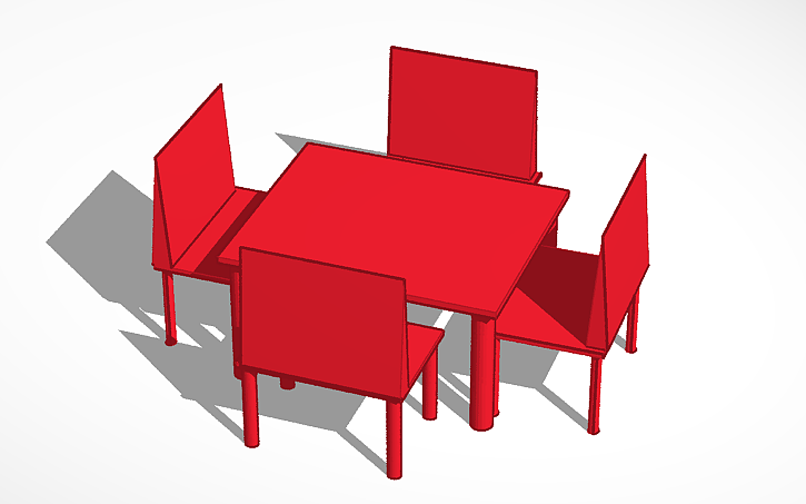 3d Design Table And Chairs Tinkercad
