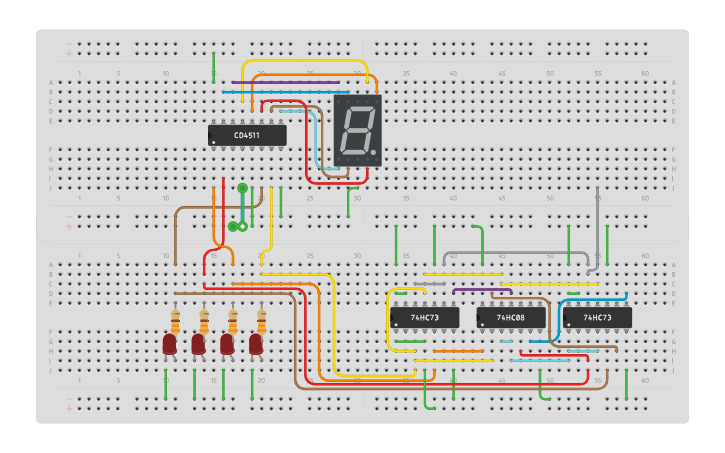 Circuit Design Sync Up Counter Mod 10 Tinkercad