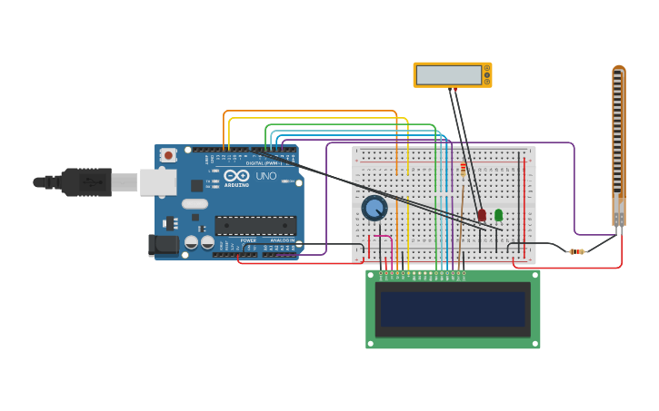 Circuit design Sensor flexible - Tinkercad