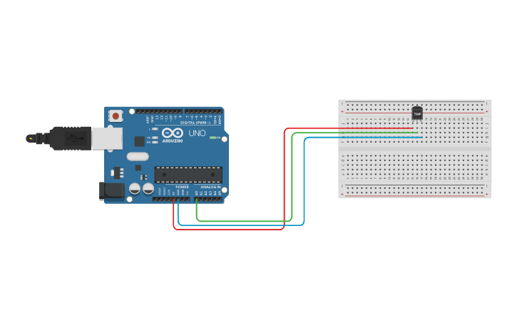 Circuit design Temperatursensor - Tinkercad