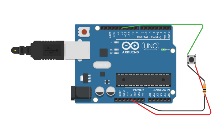 Circuit design Simple Digital Input (Button) - Tinkercad