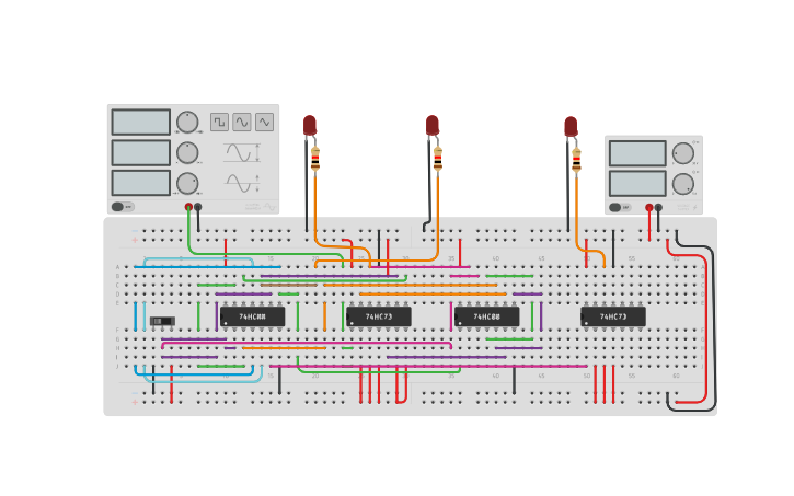 Circuit Design 3 Bit Asynchronous Up Down Counter Tinkercad