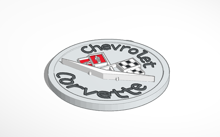 3D design 50's Corvette Emblem - Tinkercad
