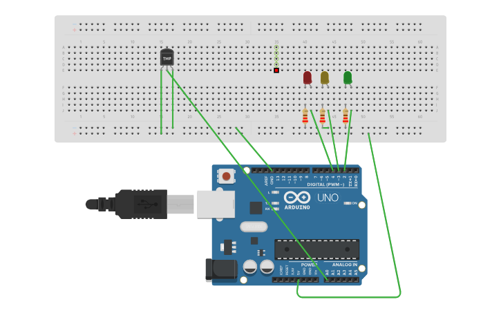 Circuit Design 8 Temperature Measuring Tinkercad
