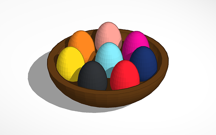 3D design colour full eggs | Tinkercad