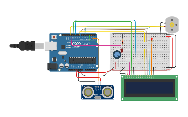 Circuit design SENSOR DE ULTRASONIDO | Tinkercad