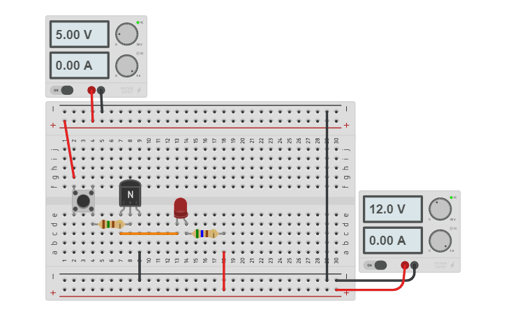 Circuit design 3.3 LED COM TRANSISTOR - Tinkercad